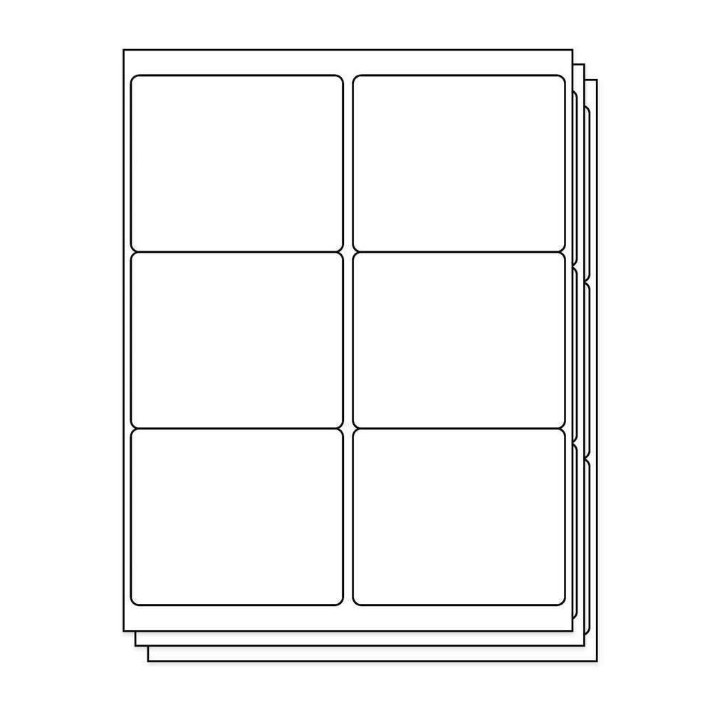 6UP | 4 x 3.33 inch Blank Rectangle Labels - 6 Labels per Sheet ...