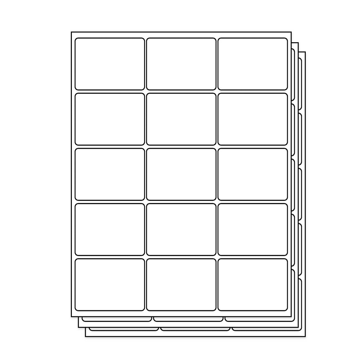15UP | 2.625 x 2 inch Blank Rectangle Labels - 15 Labels per Sheet ...