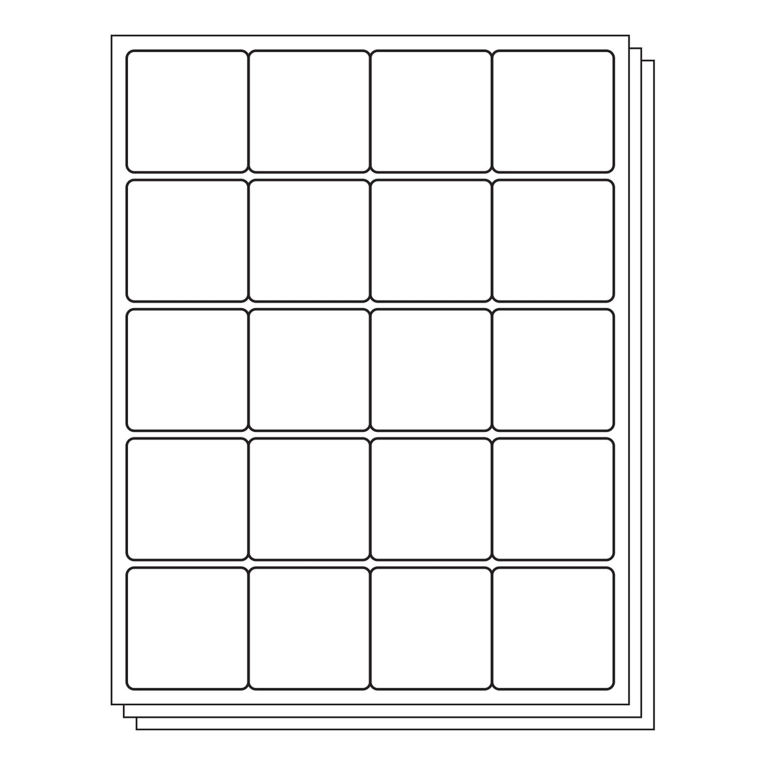20UP | 2 x 2 inch Blank Rectangle Labels - 20 Labels per Sheet ...