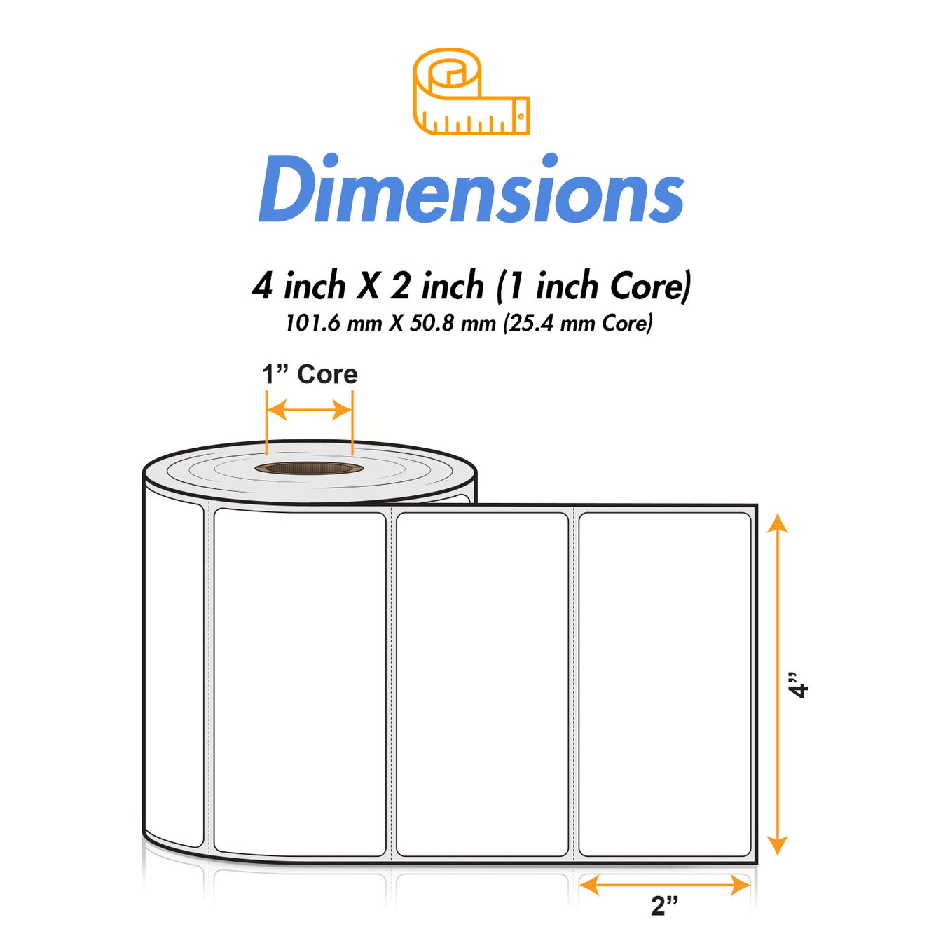 4 x 2 inch | Blank Direct Thermal Labels (1 inch Core) – OfficeSmartLabels